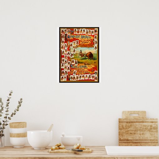 Vintage 50 Famous Native American Indian Chiefs Poster | Zazzle