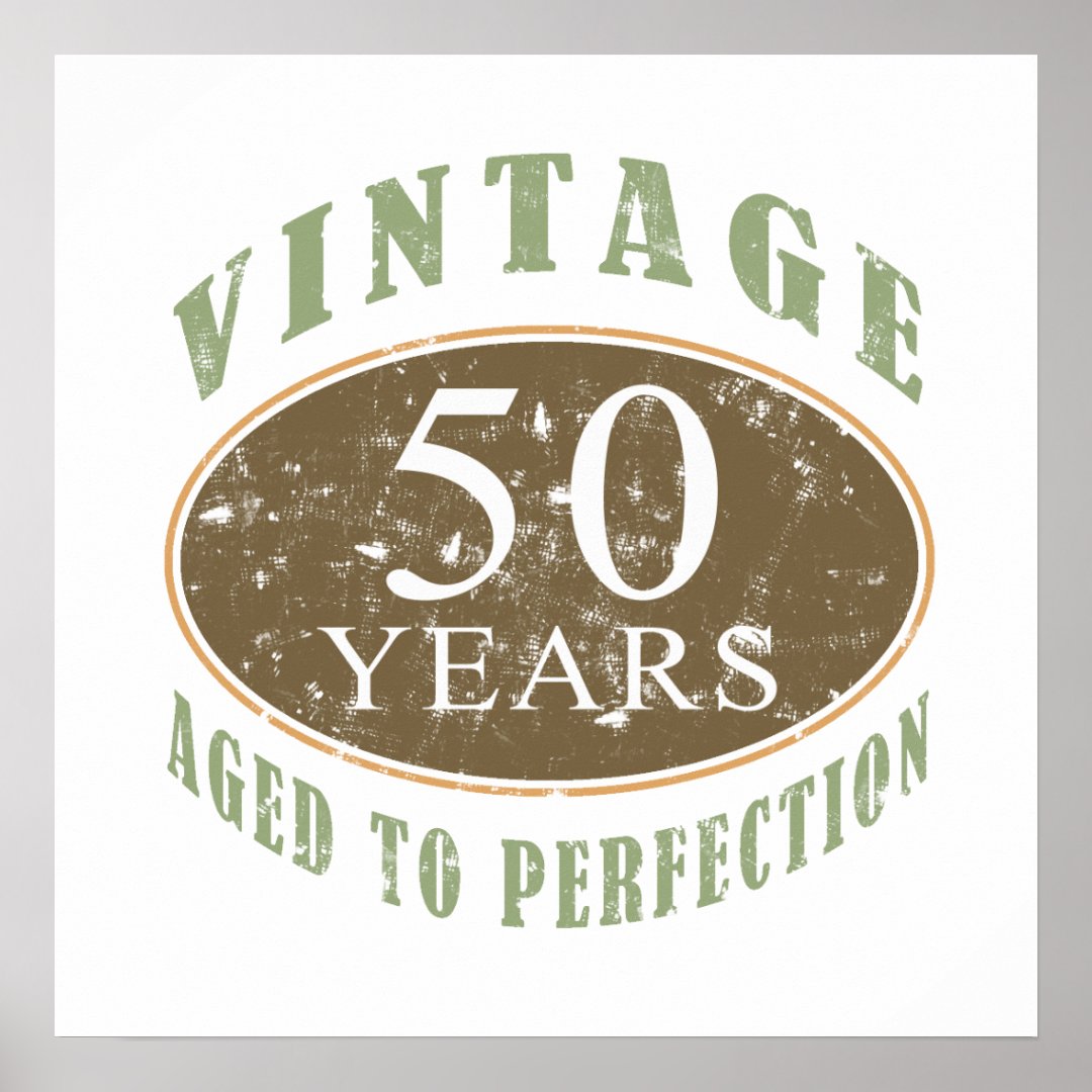 Vintage 50th Birthday Poster | Zazzle