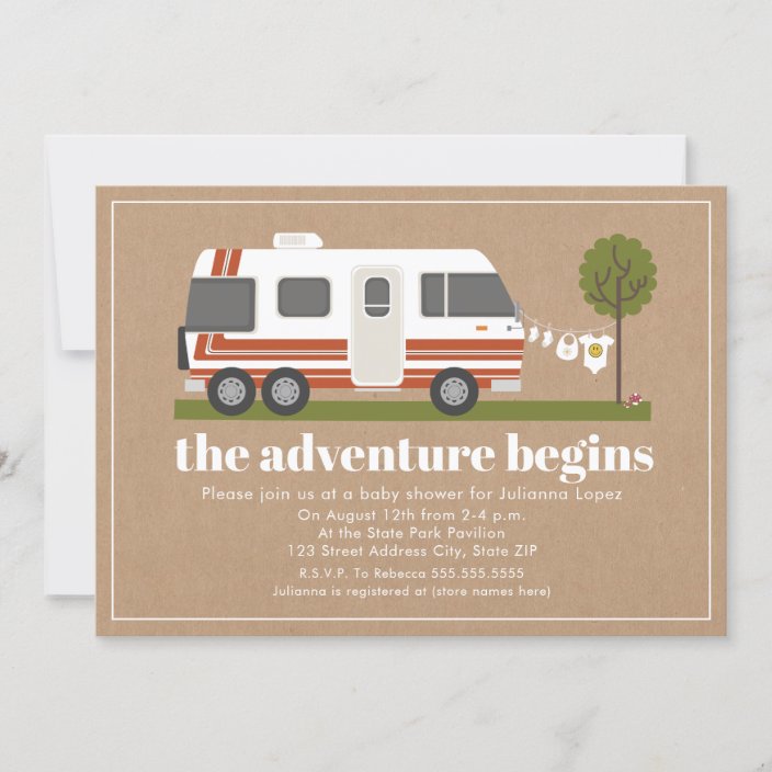 Vintage 70s Motorhome Invitation | Zazzle