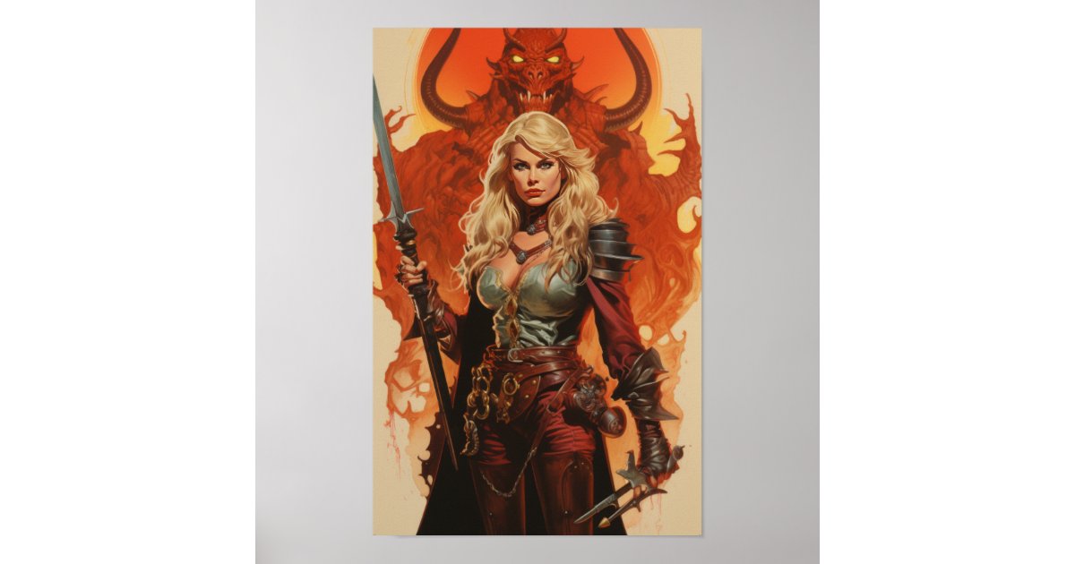 Vintage 80s Fantasy Movie Poster: Dungeons and Dra Poster | Zazzle