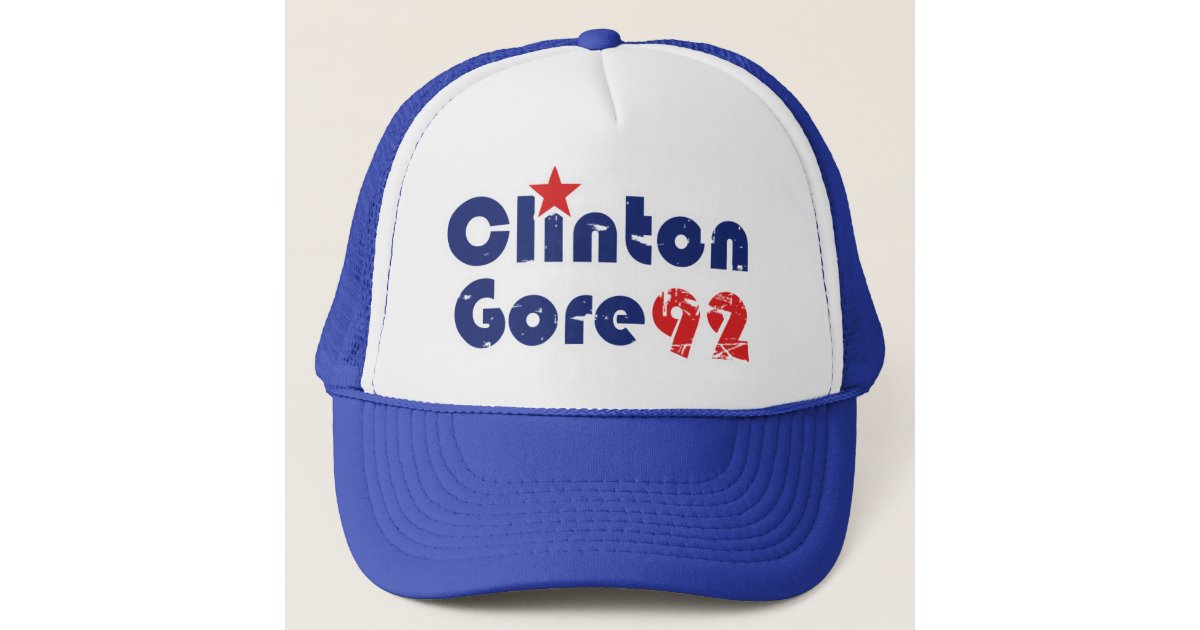 Vintage 90s Clinton Gore 1992 Trucker Hat | Zazzle