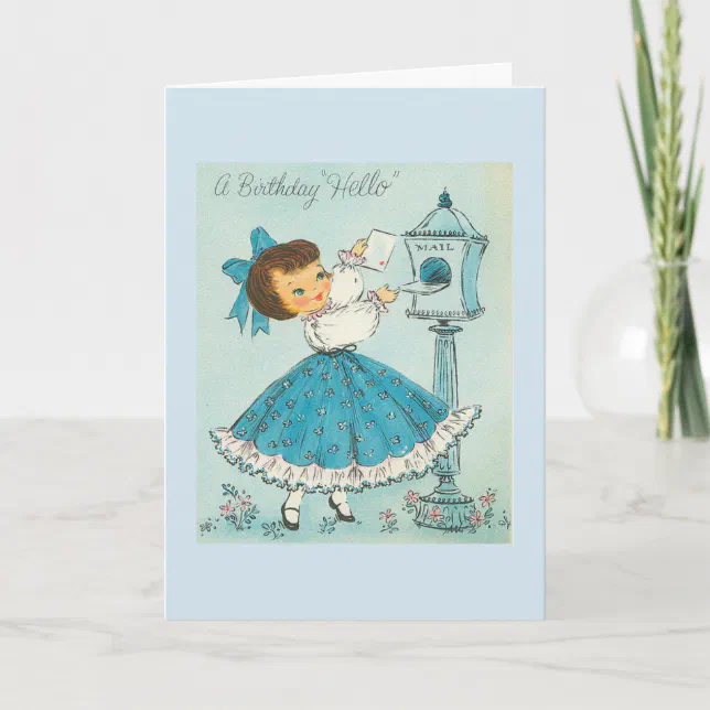 Vintage - A Birthday Hello, Card | Zazzle