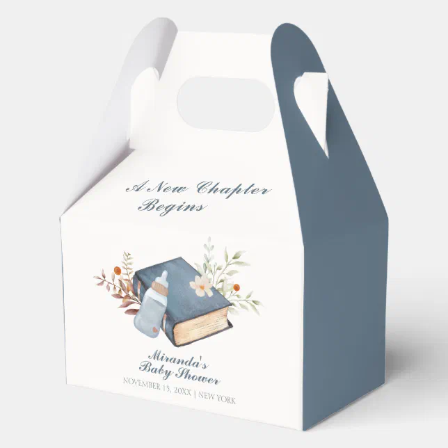 Vintage A New Chapter Book Bottle Baby Shower Favor Boxes | Zazzle