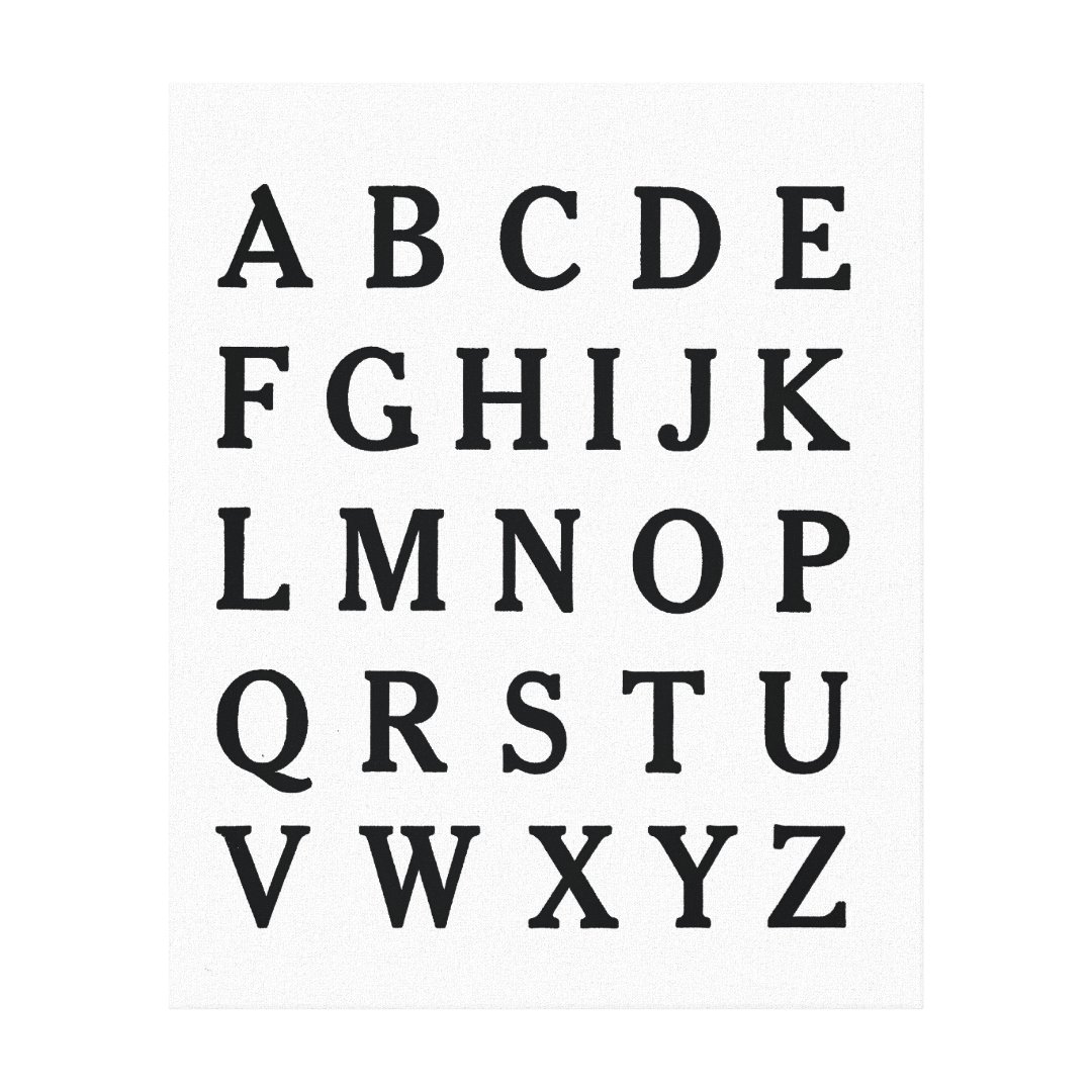 Vintage ABC Alphabet Canvas Poster Teacher Gift | Zazzle