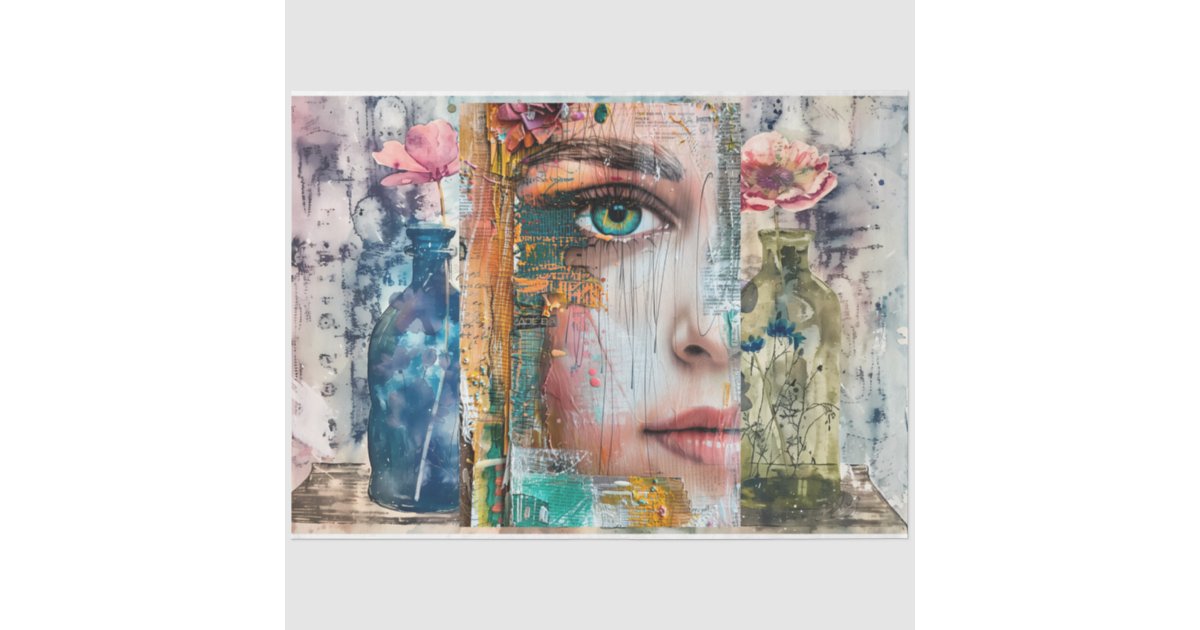 Vintage Abstract Art Decoupage Tissue Paper | Zazzle