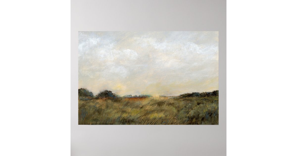 Vintage Abstract Landscape Impressionist Art Poster | Zazzle