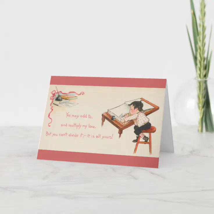 Vintage Accountant Valentine Greeting Card | Zazzle