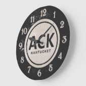 Vintage ACK Nantucket Massachusetts Beach Tag Large Clock | Zazzle