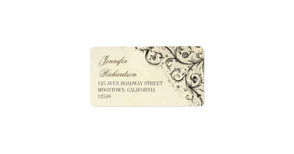 vintage address labels with antique flourishes | Zazzle