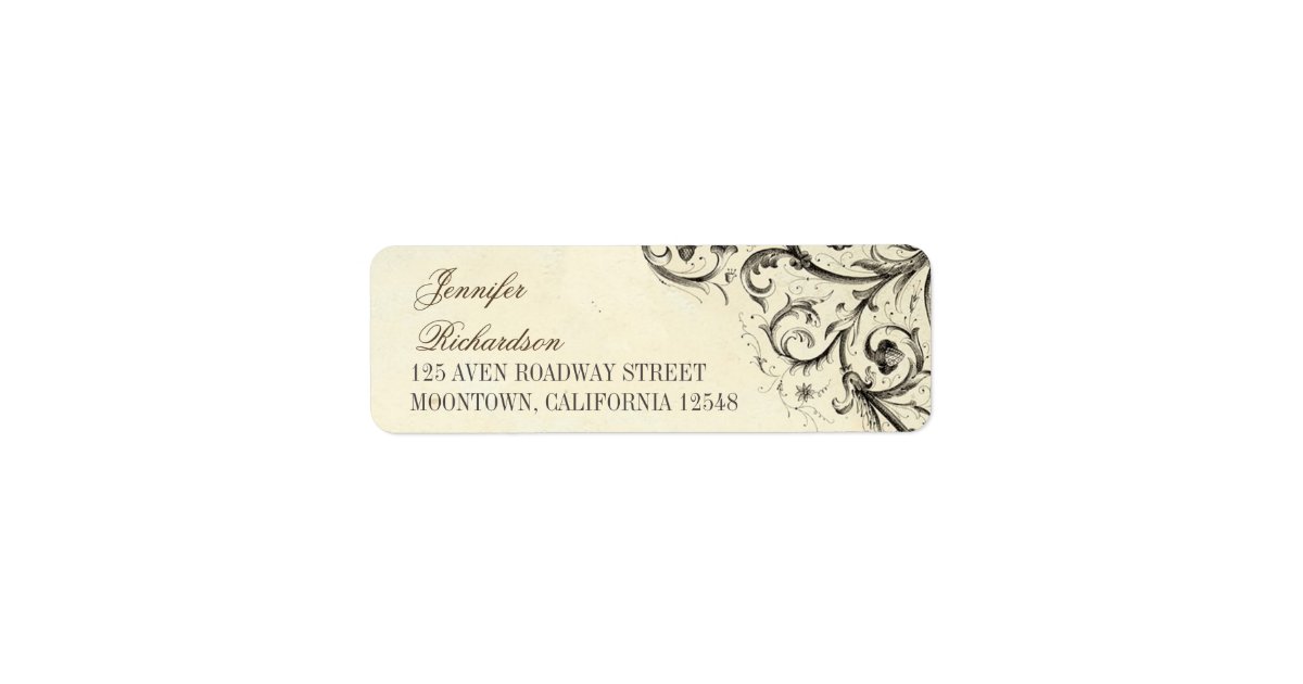 vintage address labels with elegant flourishes | Zazzle