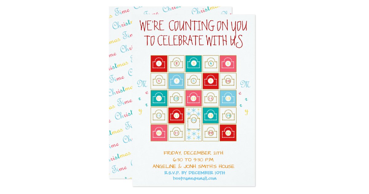 Vintage Advent Calendar Personalize Invitation | Zazzle.com