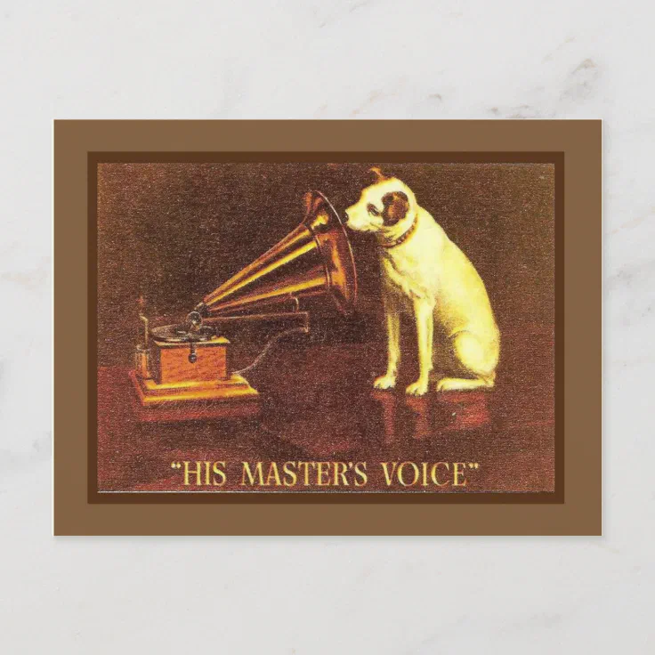 Vintage advertising, His Master's voice, Postcard | Zazzle