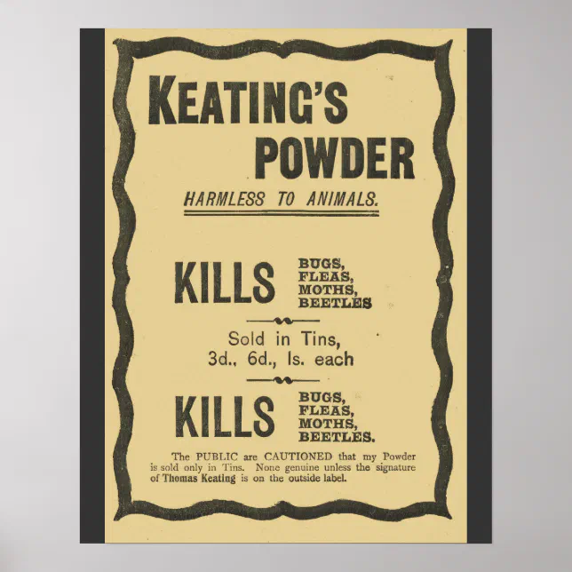 Vintage Advertising, Keatings powder Poster | Zazzle
