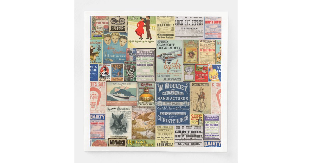 Vintage Advertising Napkins | Zazzle