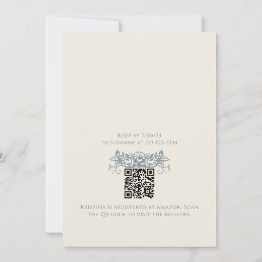 Vintage Aesthetic QR Code Nest Baby Shower Invitation | Zazzle