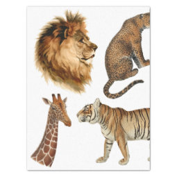 Vintage Africa Wild Animals Lion Leopard Decoupage Tissue Paper | Zazzle