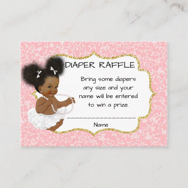 Vintage African American Baby Shower Diaper Raffle Enclosure Card | Zazzle