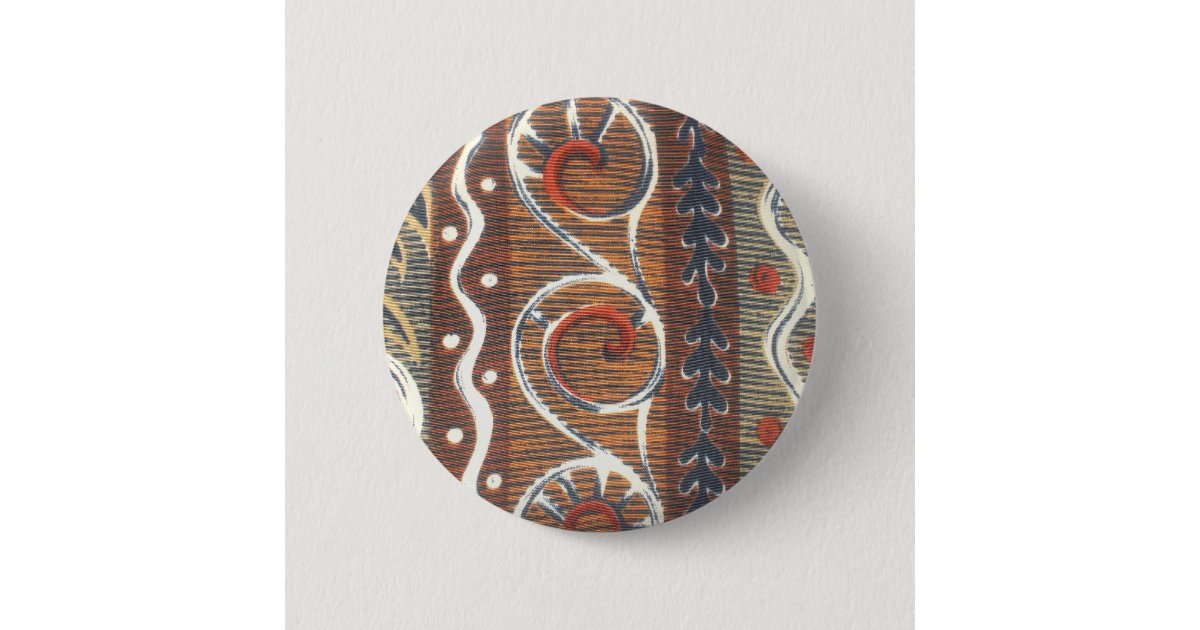 Vintage African Motif Art Print Button | Zazzle
