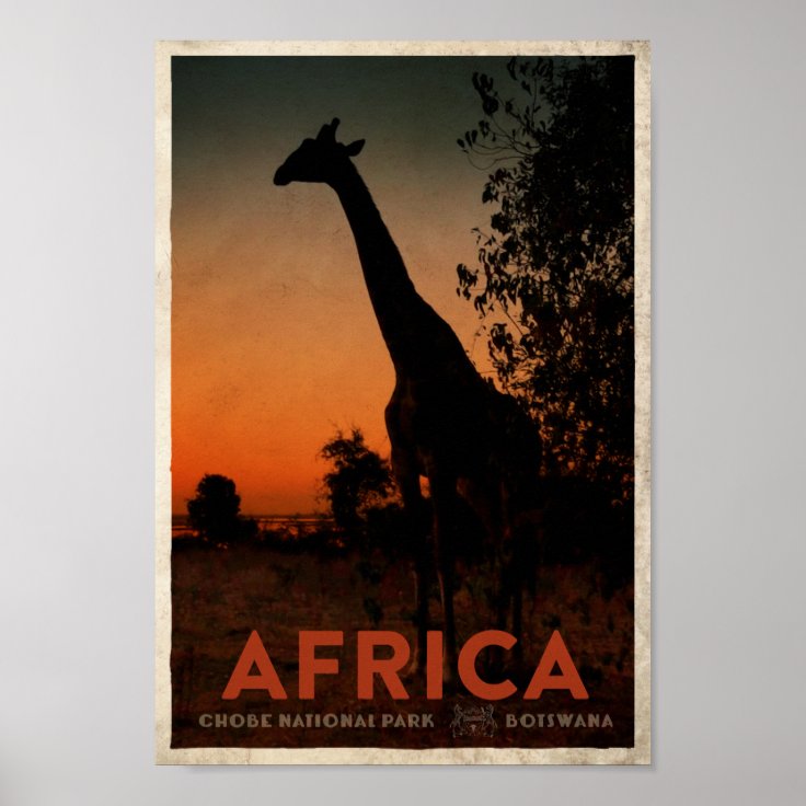 Vintage African Safari Travel Poster | Zazzle