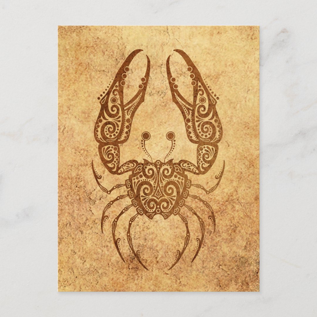 Vintage Aged Cancer Zodiac Postcard | Zazzle