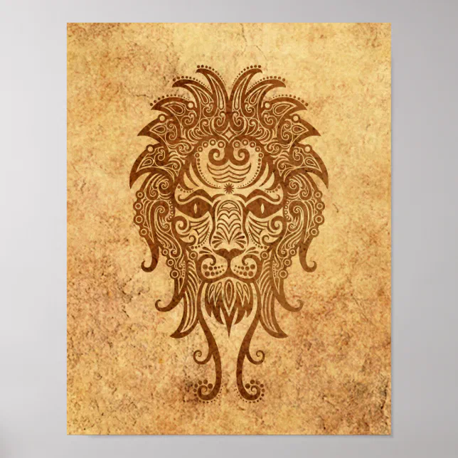 Vintage Aged Leo Zodiac Poster | Zazzle