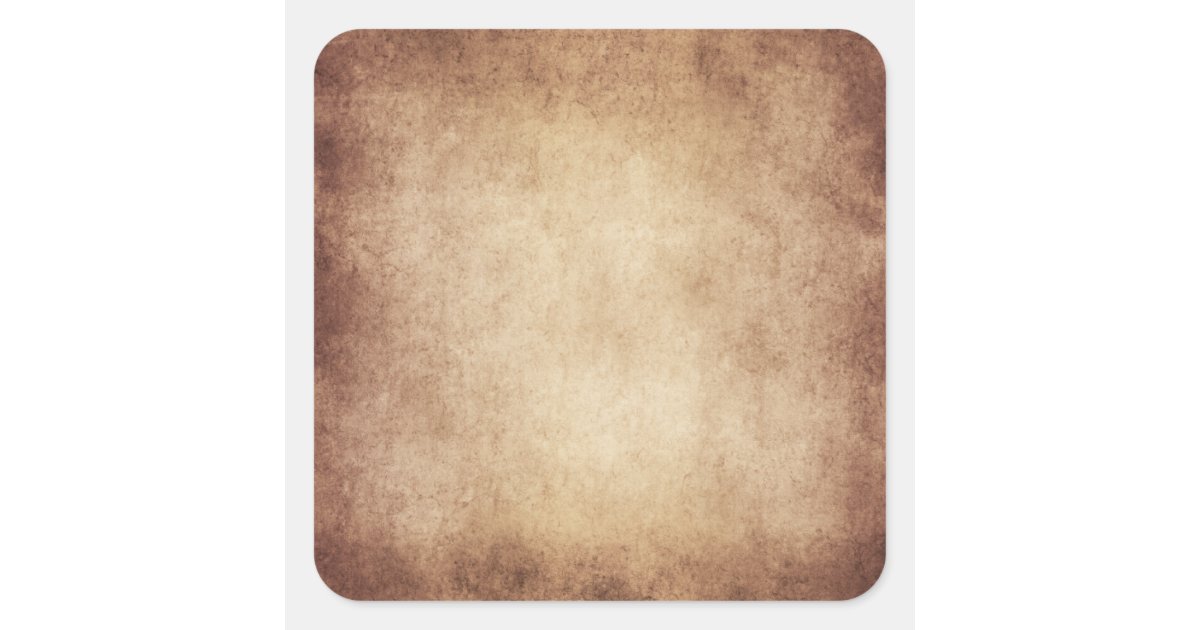 Vintage Aged Parchment Paper Template Blank Square Sticker | Zazzle
