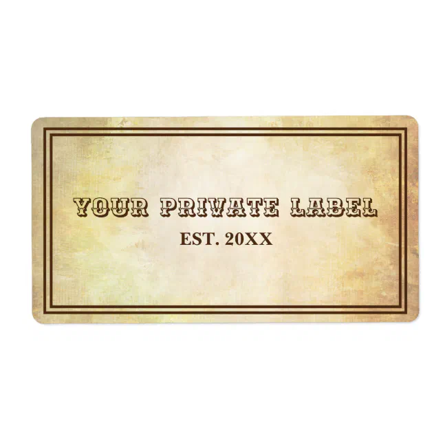 Vintage Aged Parchment Your Private Label Stickers | Zazzle