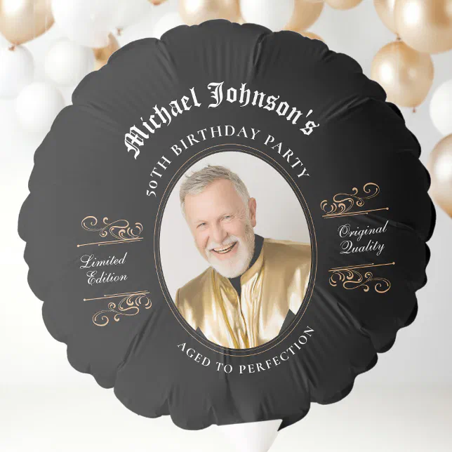 Vintage Aged to Perfection 50th Birthday Party Balloon | Zazzle