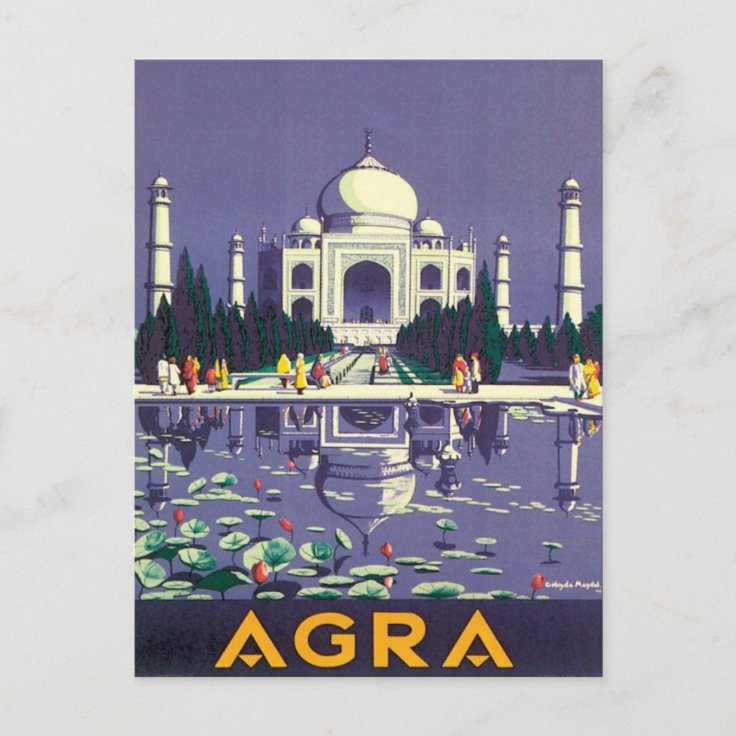 Vintage Agra Taj Mahal India Postcard | Zazzle
