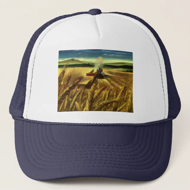 Vintage Agricultural Farm Business, Wheat Farming Trucker Hat | Zazzle