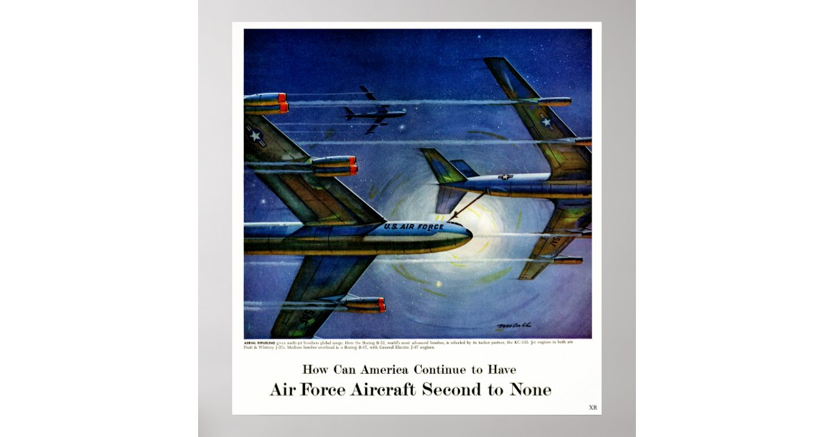 Vintage Air Force Plane Engines Advertisement Poster | Zazzle