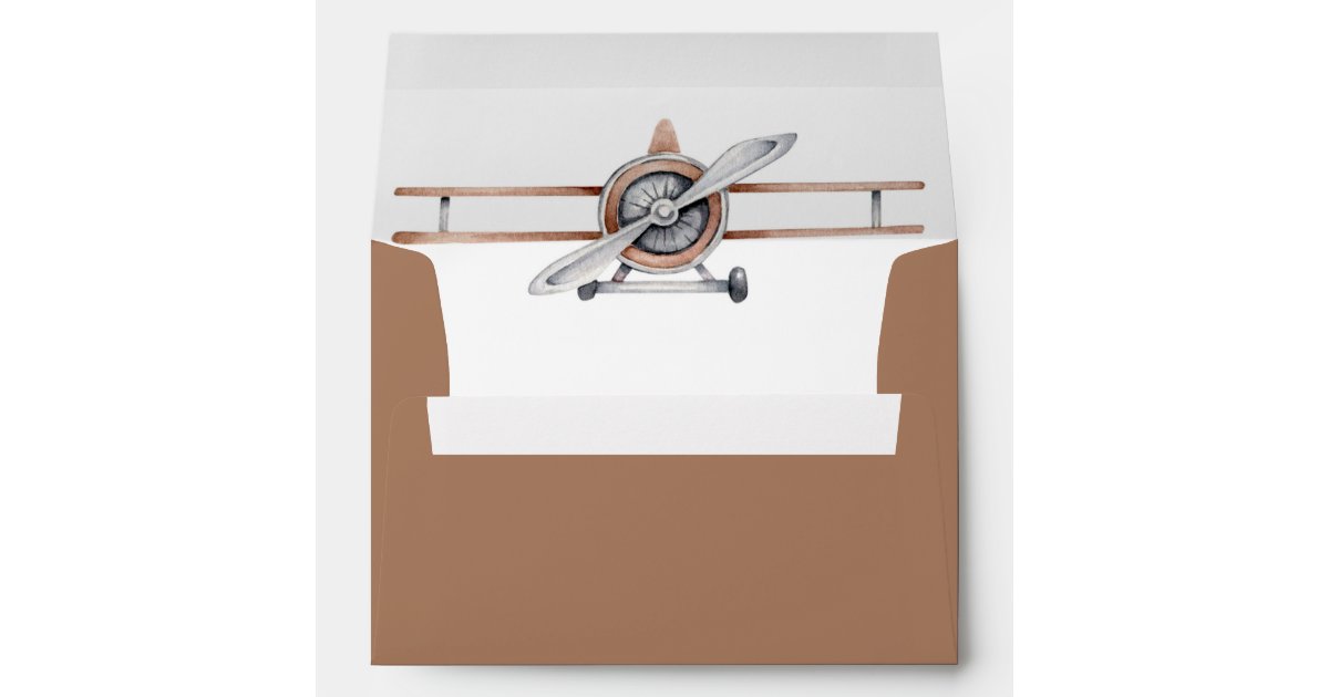 Vintage Aircraft Biplane Boy's Birthday Envelope | Zazzle