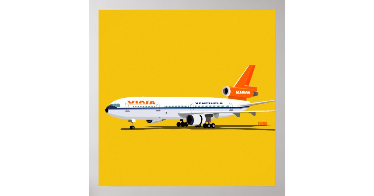 Vintage Aircraft Poster - Viasa DC-10 - | Zazzle