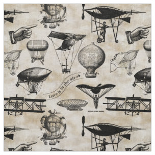 Vintage Biplane Aircraft Fabric | Zazzle