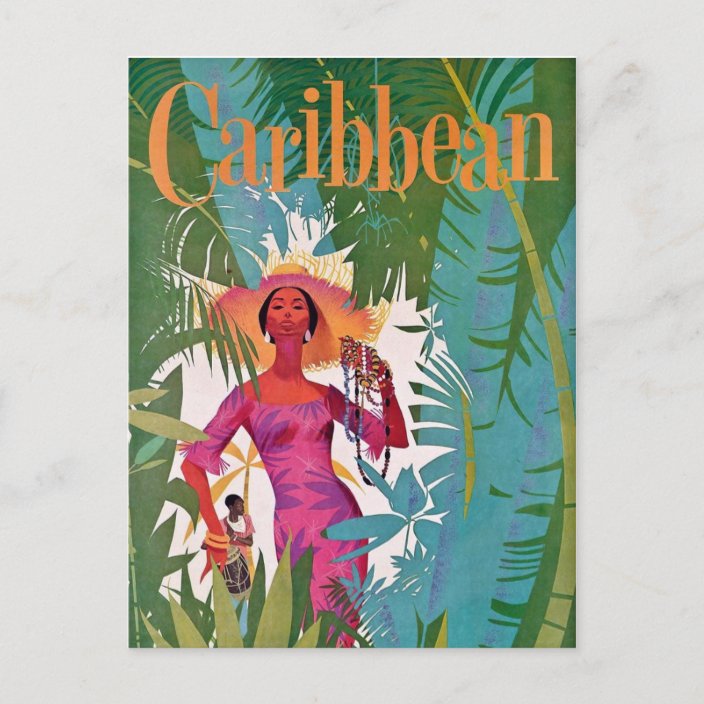 Vintage Airline Caribbean Travel Postcard | Zazzle.com