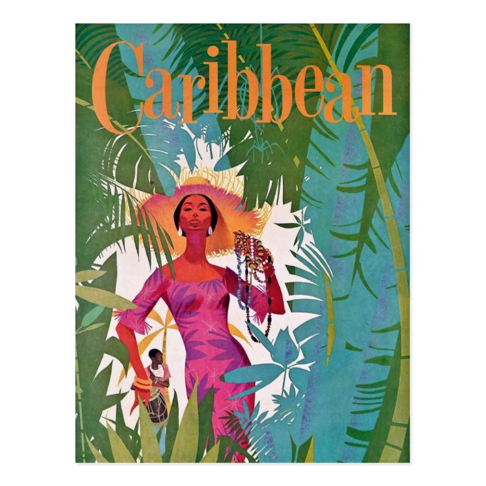 Vintage Airline Caribbean Travel Postcard | Zazzle.com