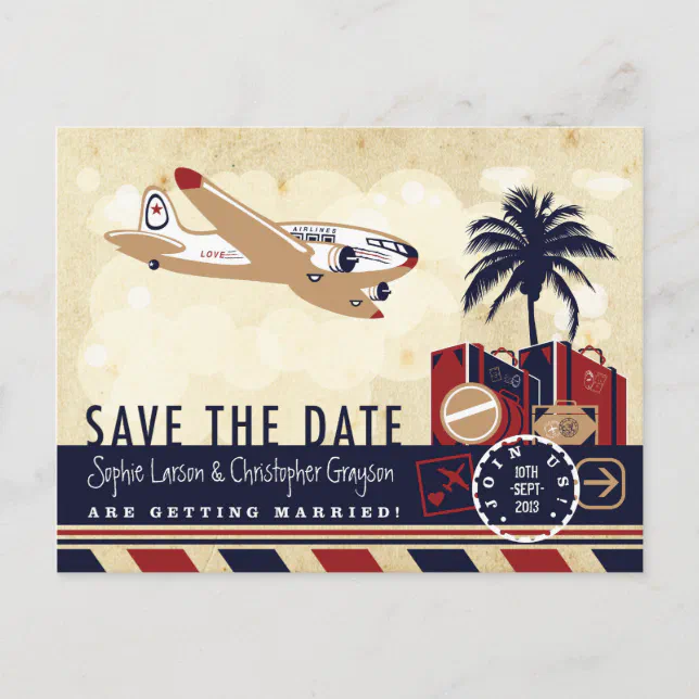 Vintage Airline Travel Postcard | Zazzle