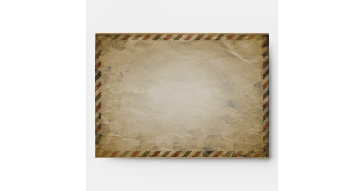 Vintage Airmail Blue Damask A7 Envelope | Zazzle