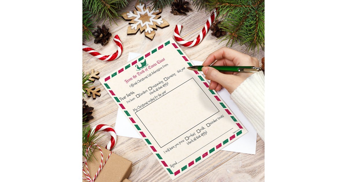 Vintage Airmail Christmas Letter To Santa | Zazzle