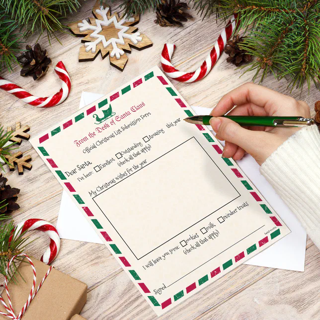 Vintage Airmail Christmas Letter To Santa | Zazzle