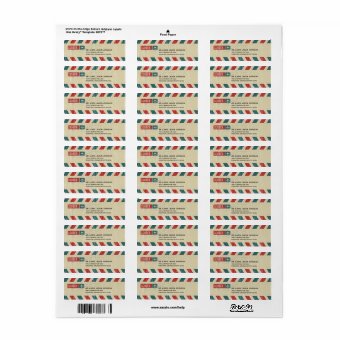 Vintage Airmail RETURN ADDRESS Mailing Label | Zazzle