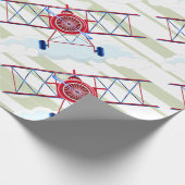 Vintage Airplane Airforce Airshow Aviator Stripes Wrapping Paper | Zazzle