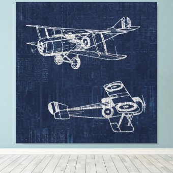 Vintage Airplane Art Newspaper Text & Script Style Canvas Print | Zazzle