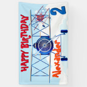 Vintage Airplane Aviator BIrthday Banner | Zazzle