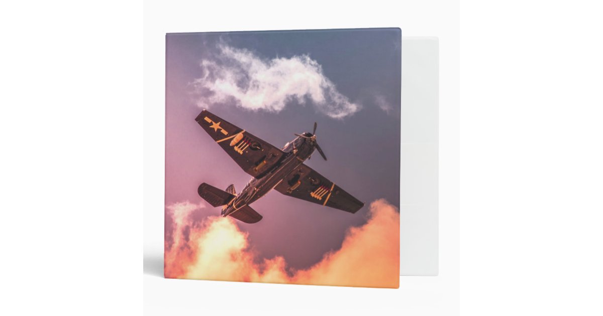 Vintage Airplane Beautiful Sky 3 Ring Binder | Zazzle