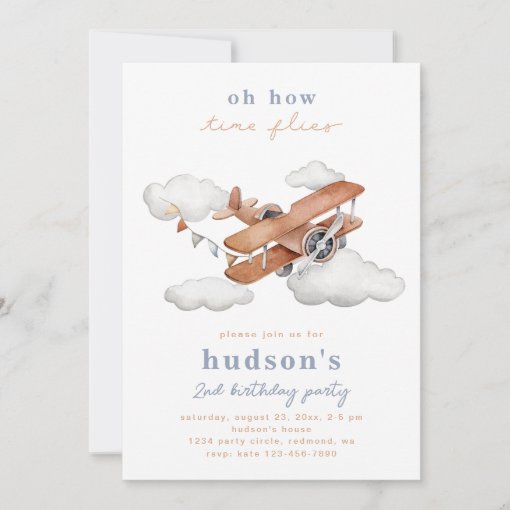 Vintage Airplane Birthday Invitation | Plane | Zazzle
