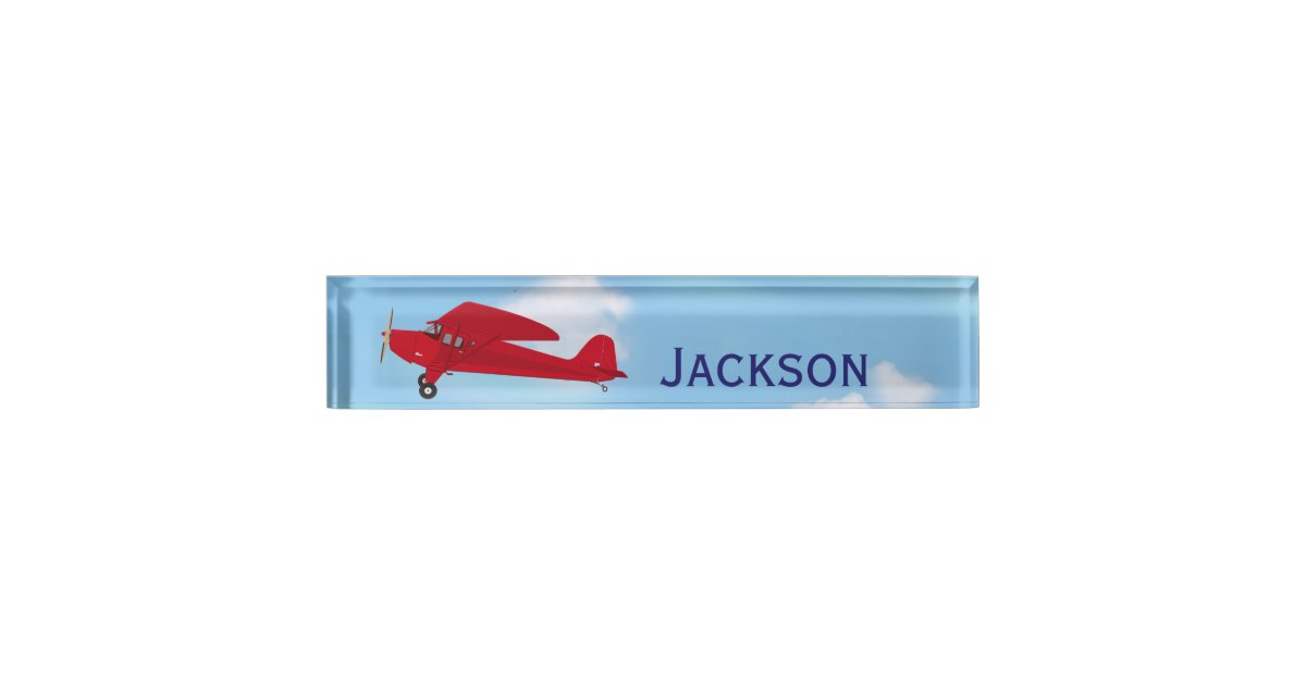 Vintage Airplane Desk Name Plates Nameplates | Zazzle