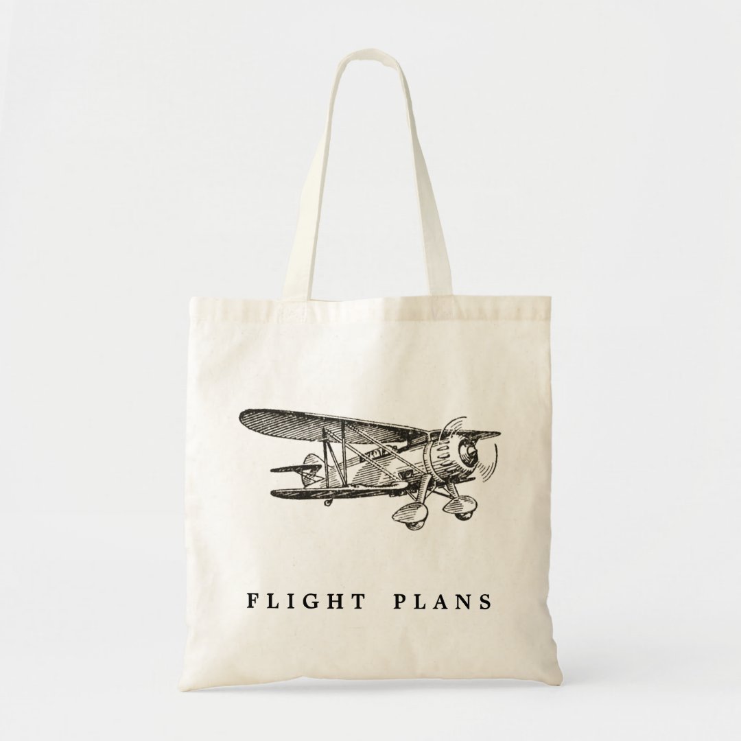 Vintage Airplane, Flight Plans Tote Bag | Zazzle