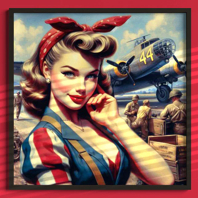 Vintage Airplane Pin Up Poster | Zazzle