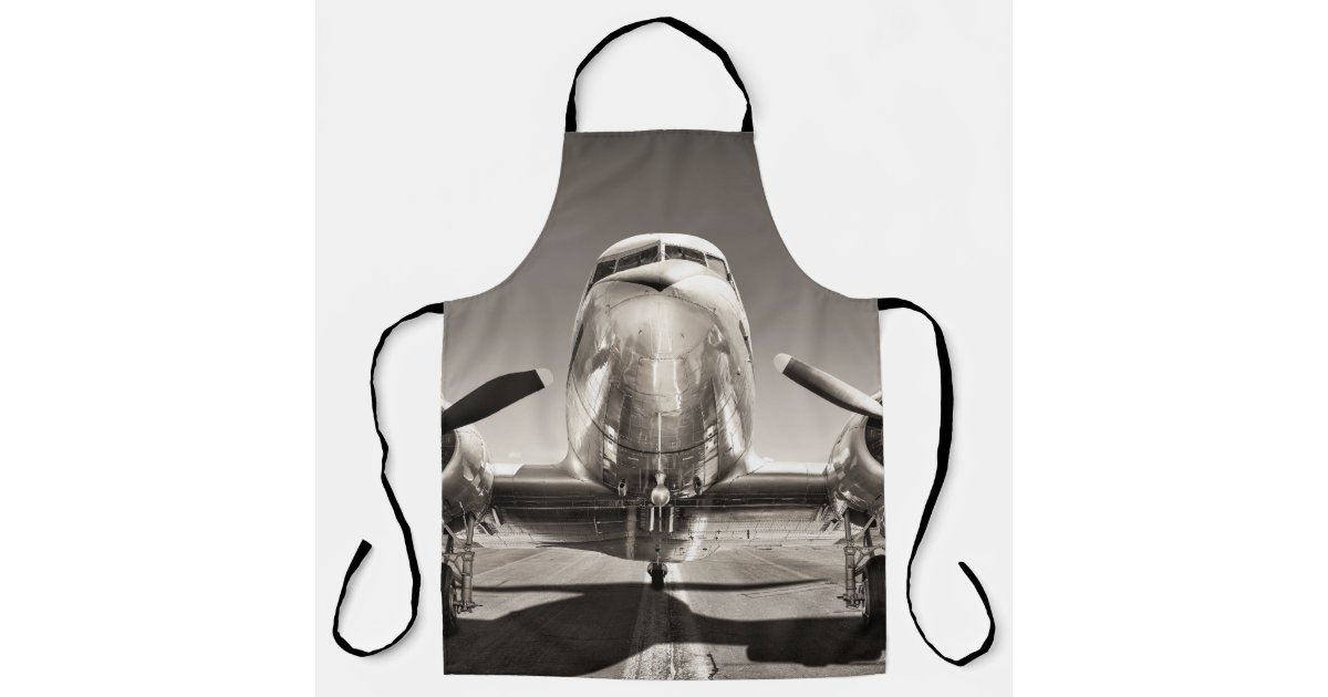 Vintage Airplane Runway Scene Apron | Zazzle